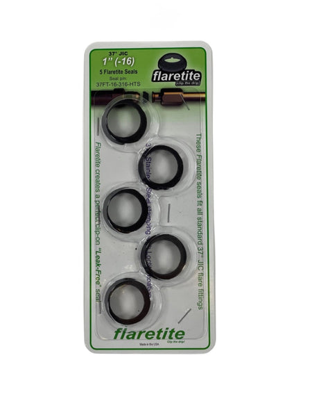 1" (-16) Blister Pack of 5 seals, 37° JIC 316 Stainless Steel Loctite ...