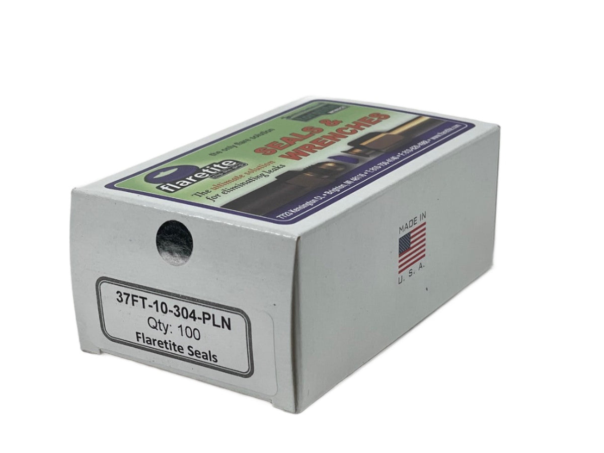 5/8" (-10), Kraft Box of 100 seals, 37° JIC 304 Stainless Steel Plain ...