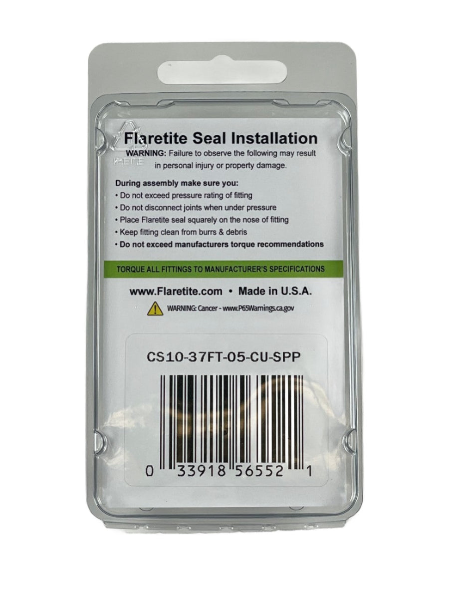 5/16" (-05), Clam Shell of 10 seals, 37° JIC Copper Loctite® Coated ...