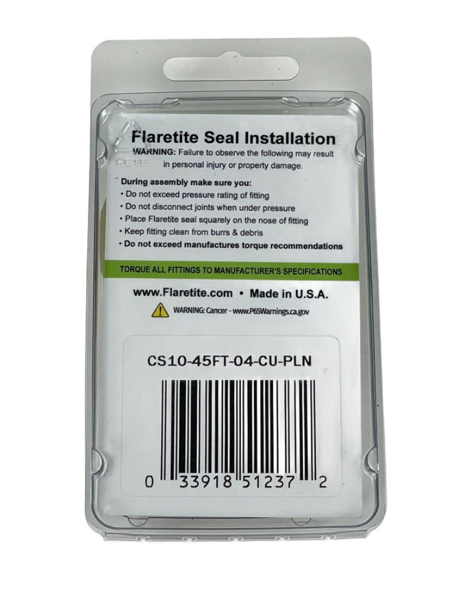 1/4" (-04), Clam Shell of 10 seals, 45° SAE Copper Plain (Without Loct ...