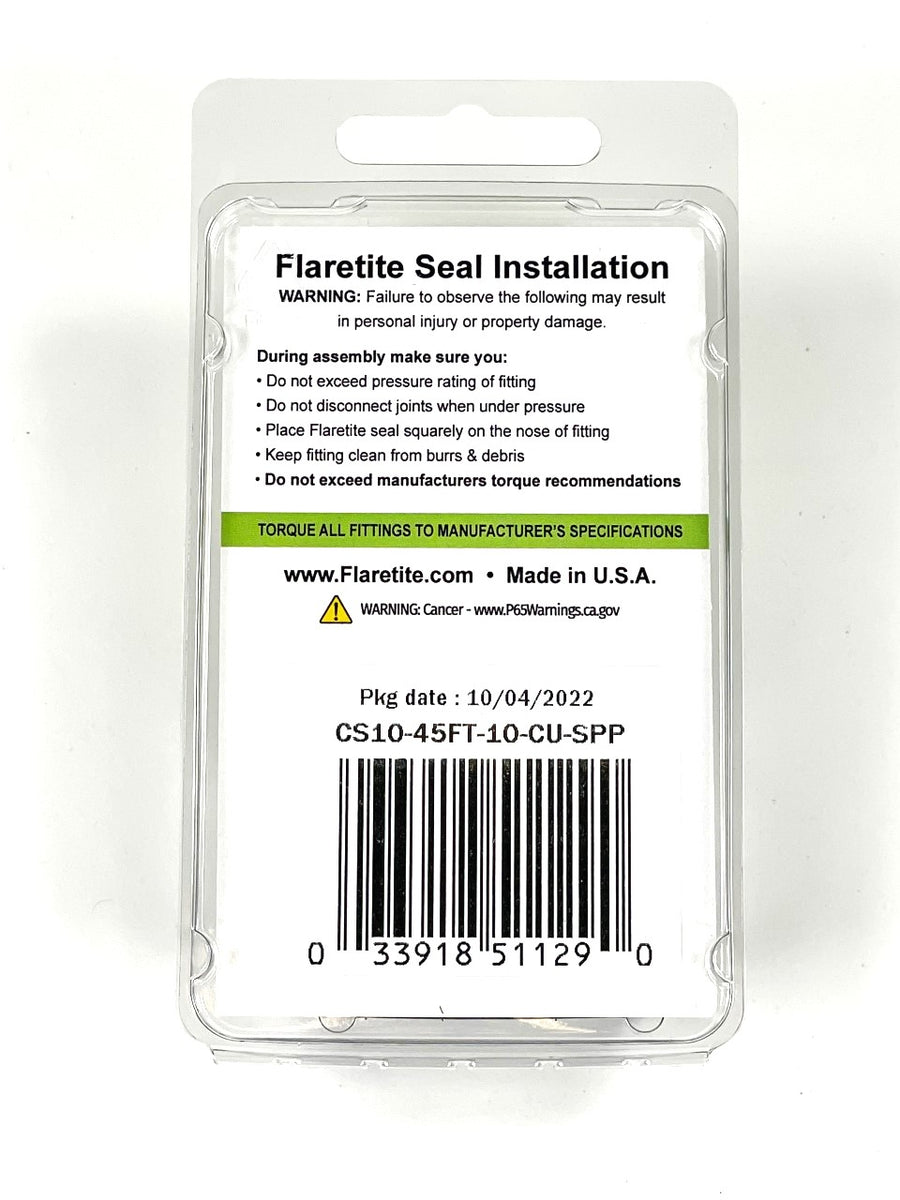 5/8" (-10), Clam Shell of 10 seals, 45° SAE Copper Loctite® Coated ...