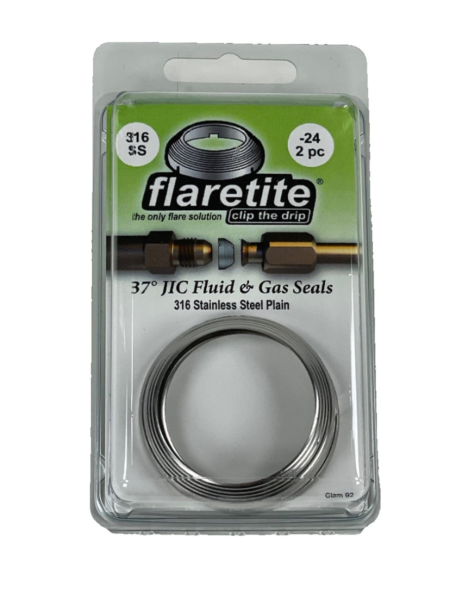1-1/2" (-24), Clam Shell of 2 seals, 37° JIC 316 Stainless Steel Plain ...