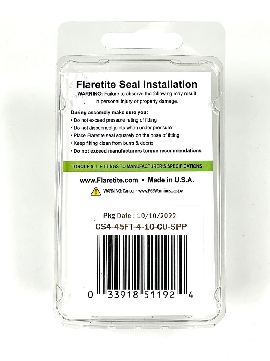 1/4" and 5/8" Combo Clam, 4 Seals, 45° SAE Copper Loctite® Coated ...