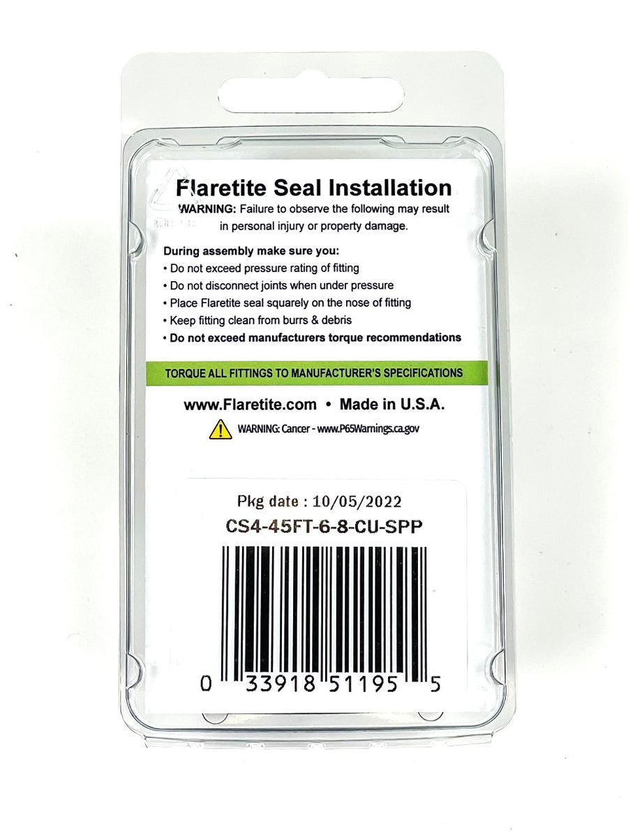 3/8" and 1/2" Combo Clam, 4 Seals, 45° SAE Copper Loctite® Coated ...
