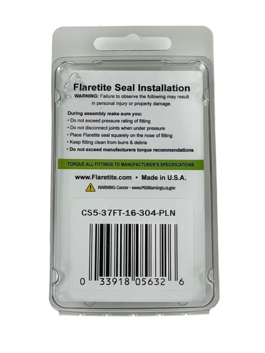 1" (-16), Clam Shell of 5 seals, 37° JIC 304 Stainless Steel Plain (Wi ...