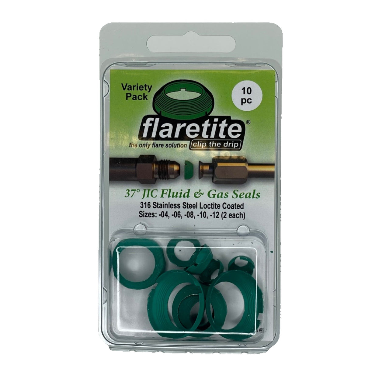 Clam Shell Variety Kit, 10 Seals, 37° JIC 316 Stainless Steel Loctite ...